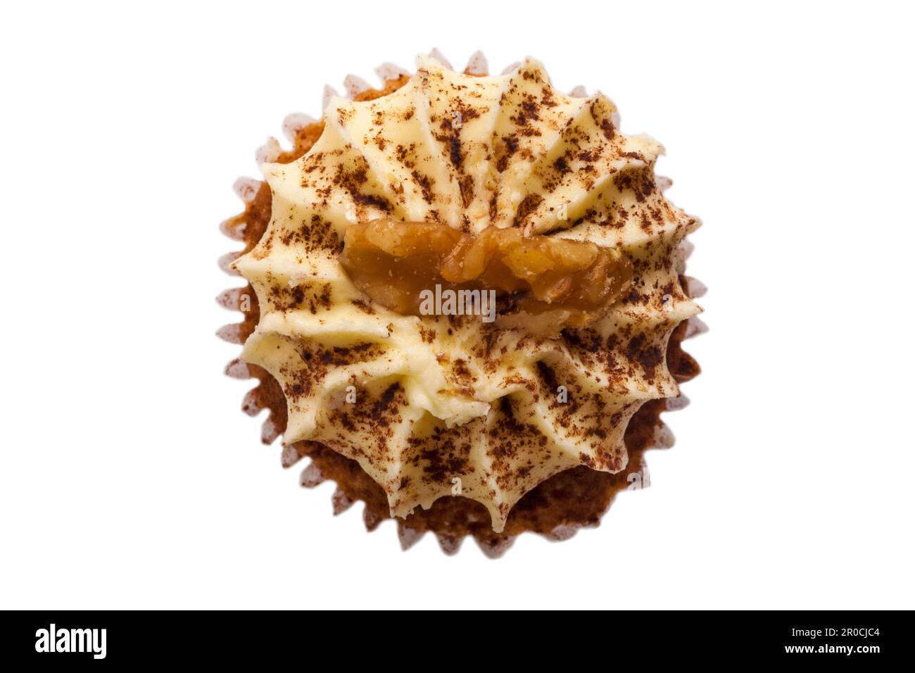 Waitrose Coffee & Walnut mini cupcake isolated on white background ...