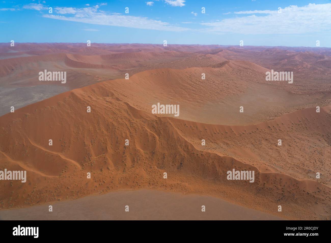 Aerial photography of the red sand dunes, Sossusvlei, Namib-Naukluft ...