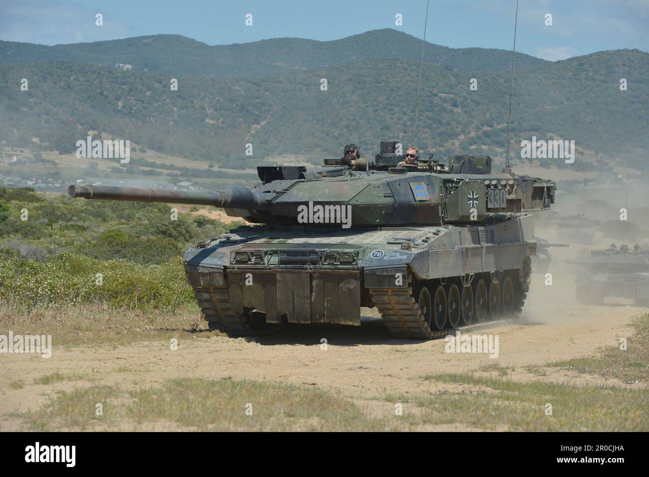 Capo Teulada, Italy. 05 May, 2023. German Army Leopard 2A7V main battle ...