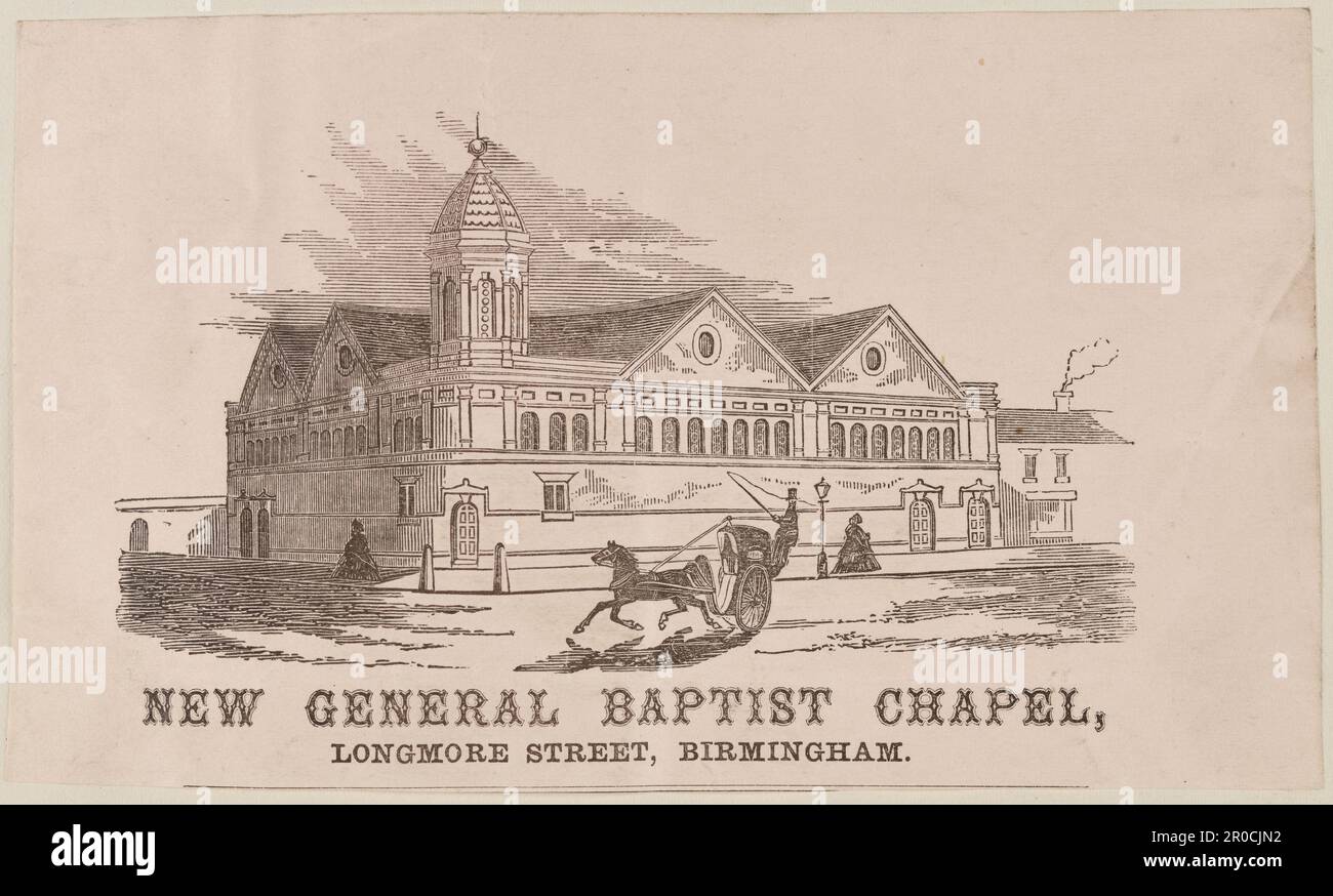 Engraving - New General Baptist Chapel, Birmingham. Wilkinson ...