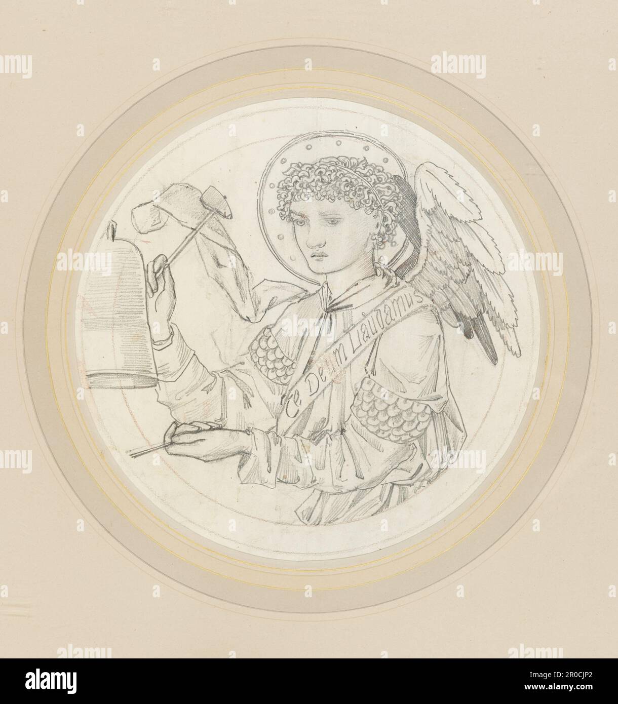 Angel Playing on Bells, 1865. Sir Edward Burne-Jones (d.1898). Design ...