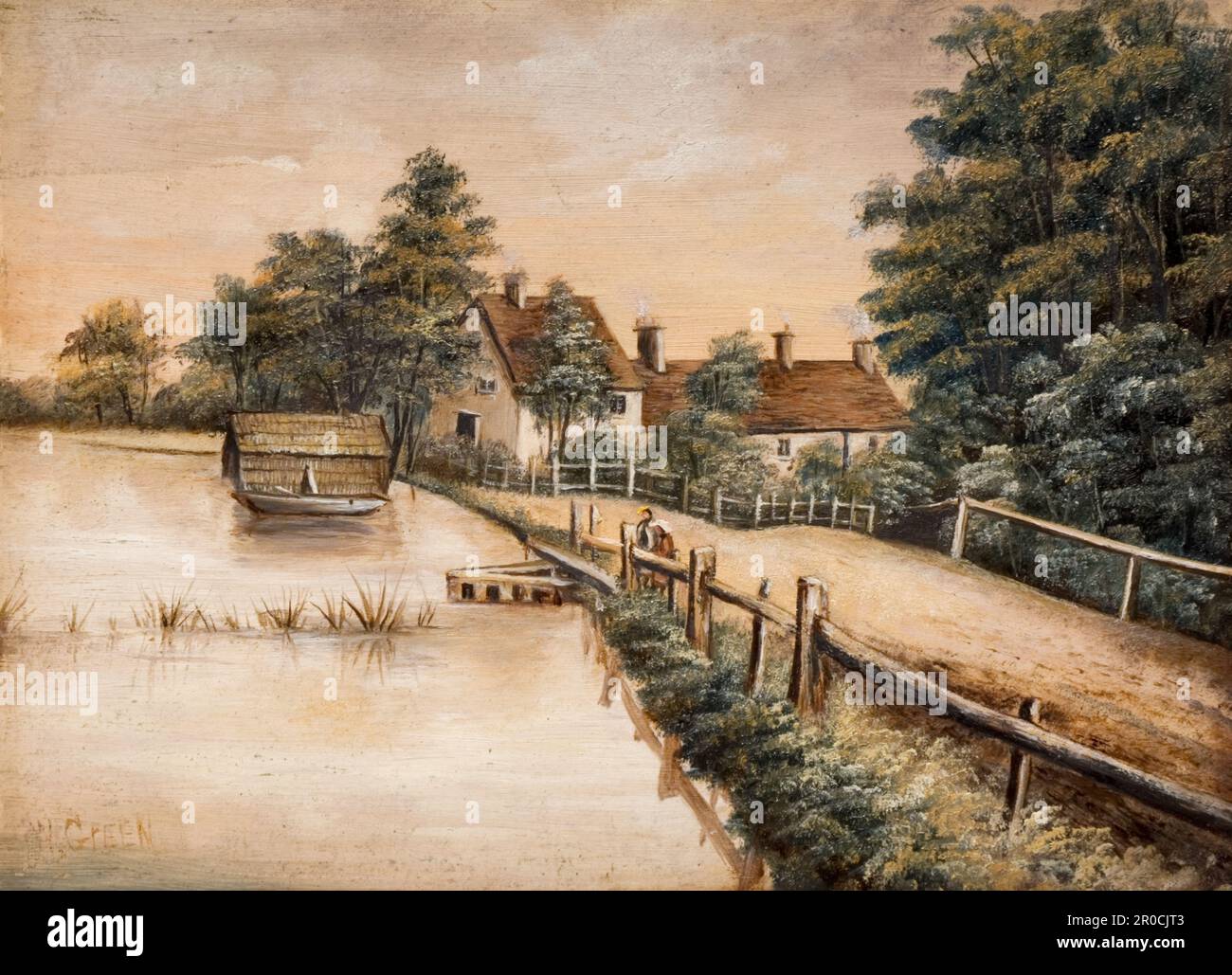 Longmore Pool Sutton Park, 19th c. By W Green. Topographical view of ...