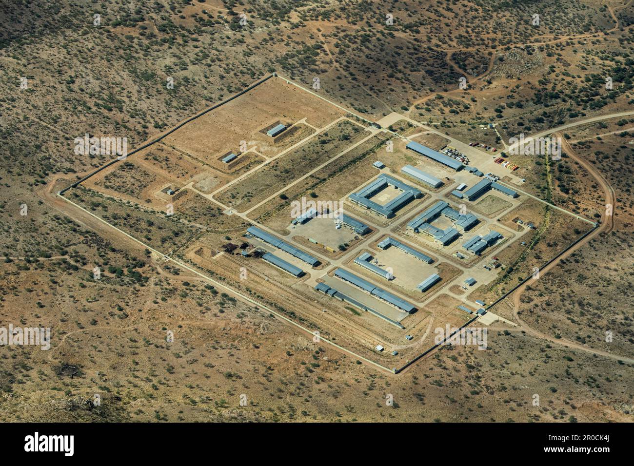 Aerial View of Namibia A animal breeding farm Stock Photo - Alamy