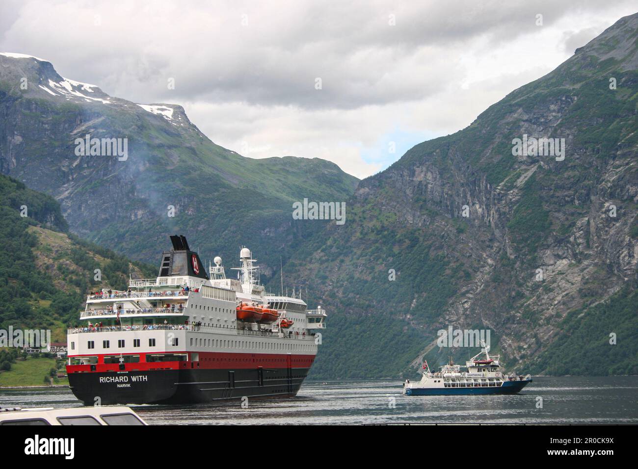 Cruise ship in a fjord, Norway Stock Photo - Alamy