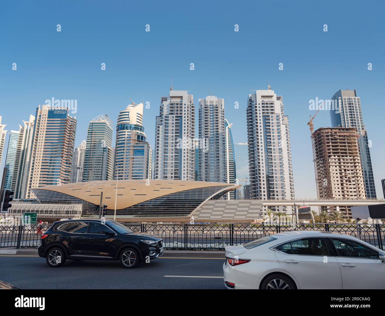 Dubai, United Arab Emirates, March 23, 2023: Dubai Metro station as ...