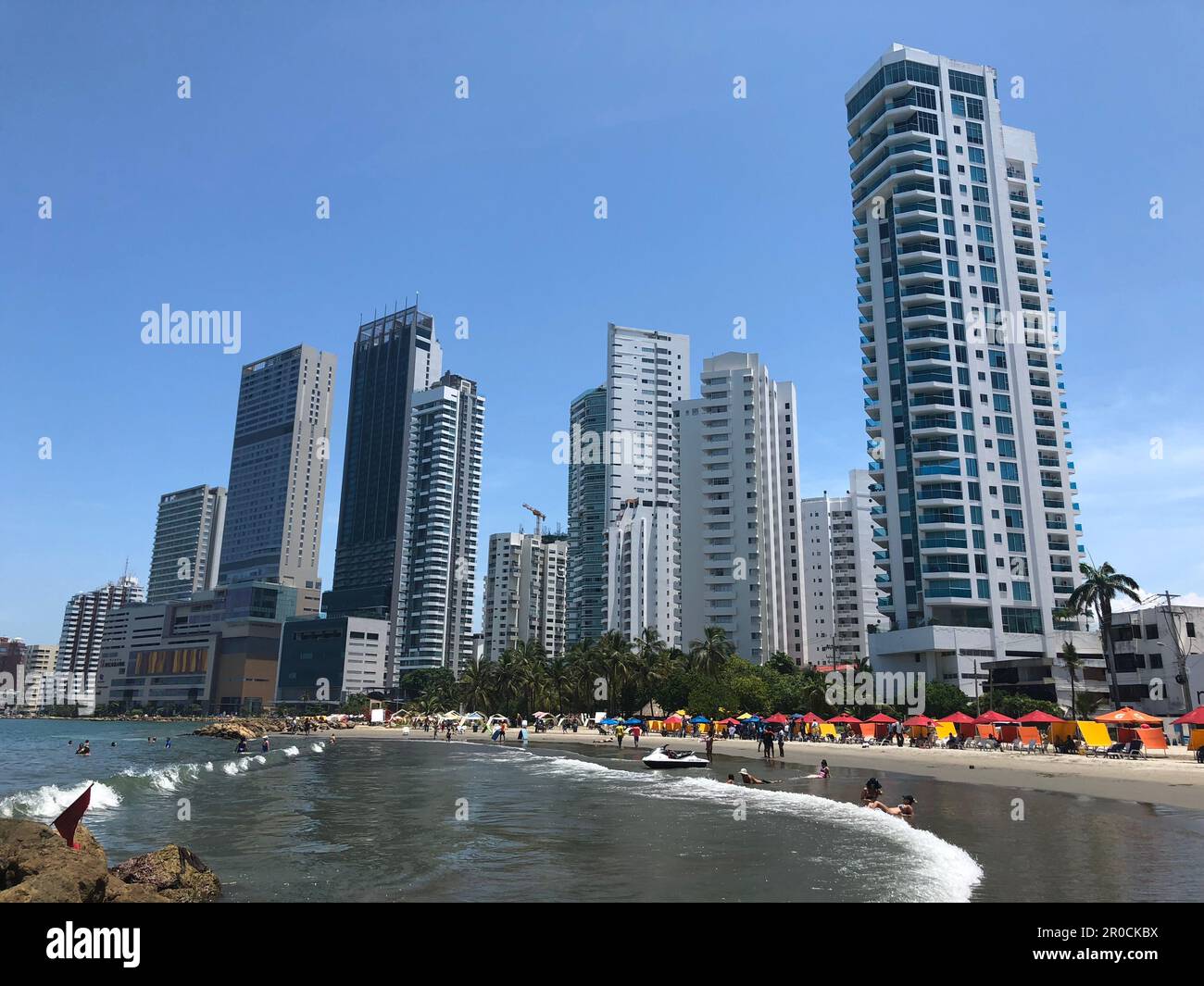 Skyline of Bocagrande, Cartagena de Indias, Colombia Stock Photo - Alamy