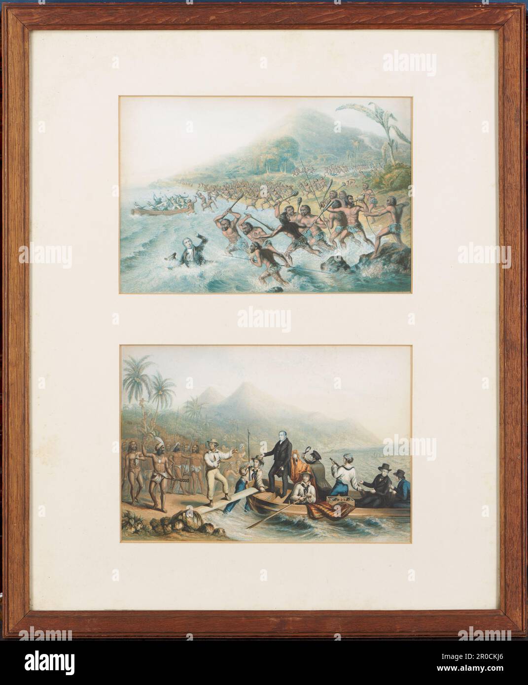 'Reception of Rev J Williams at Tanna', 1941. George Baxter. A ...