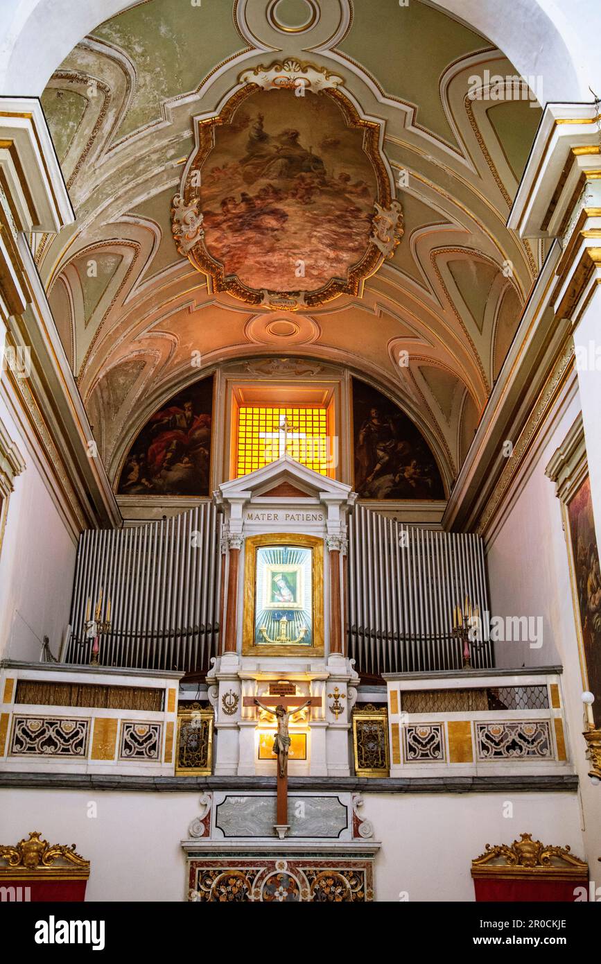 Interior of the Santuario della Vergine della Pazienza in Naples, Italy ...