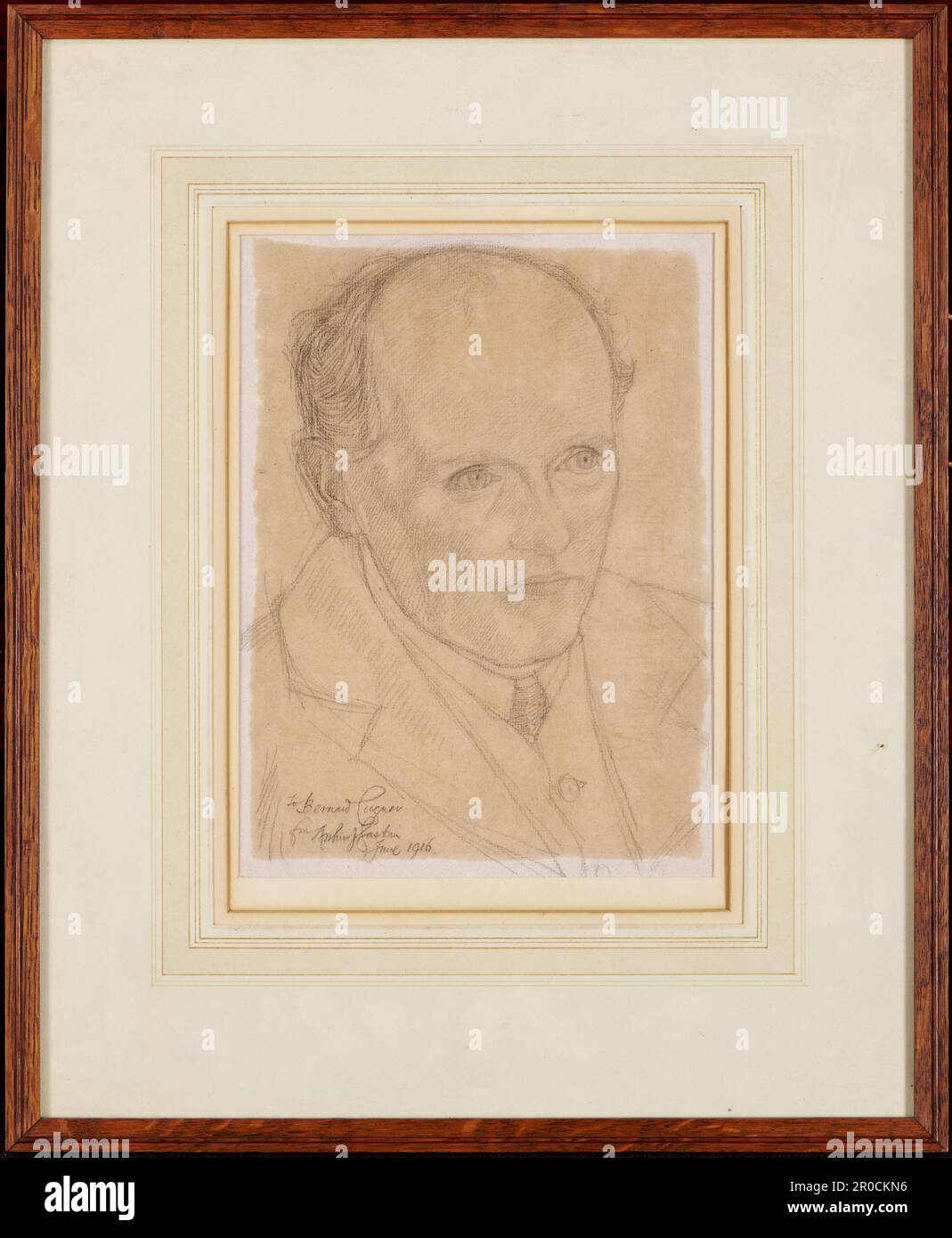 Portrait of Bernard Cuzner, 1916. Pencil on paper. Artist: Arthur ...