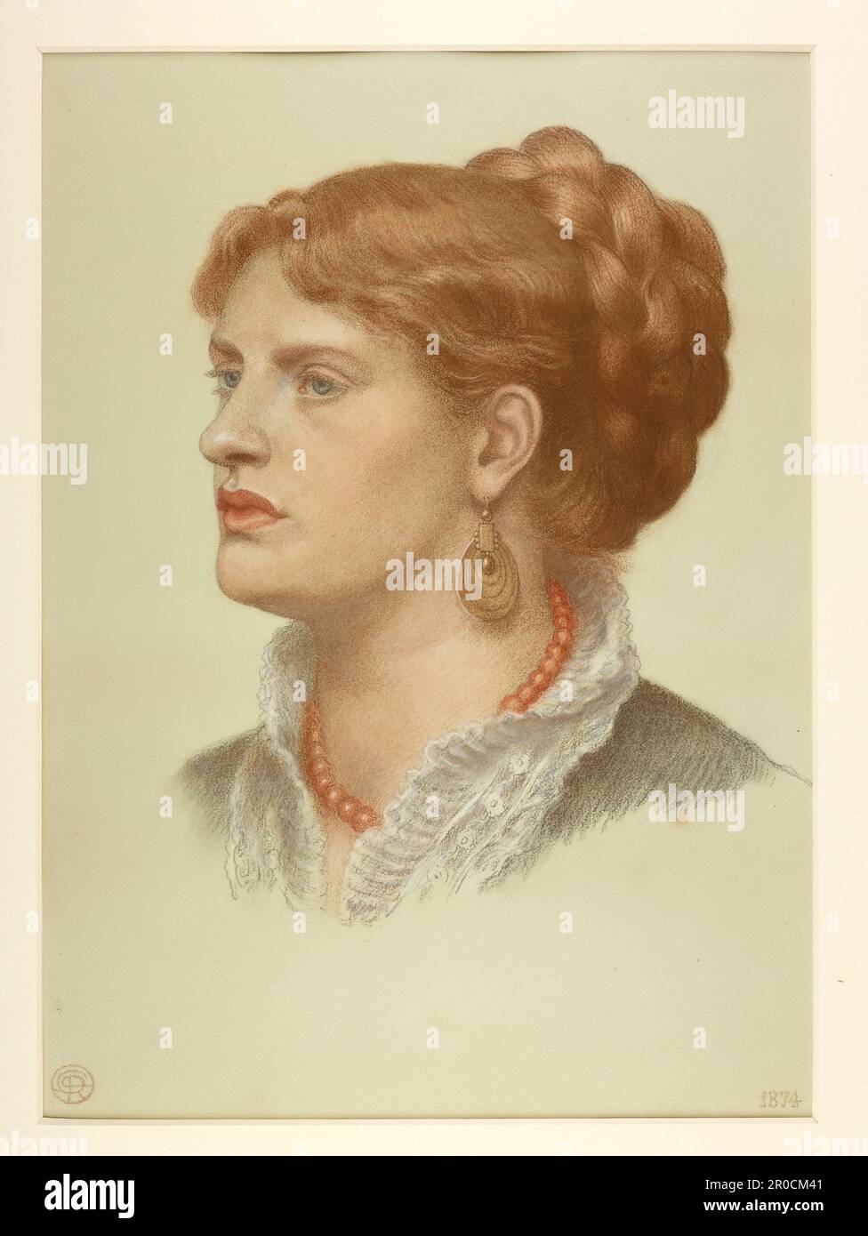 Fanny Cornforth, 1874. Artist: Dante Gabriel Rossetti. Coloured chalks ...