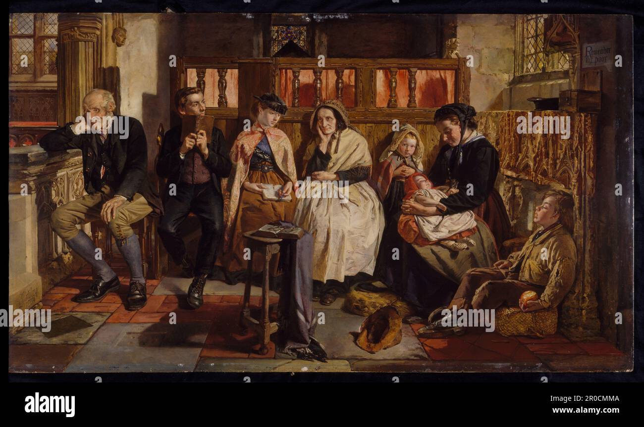 The Free Seat, 1869. Oil on panel. Artist: James Lobley (d. 1888 Stock ...