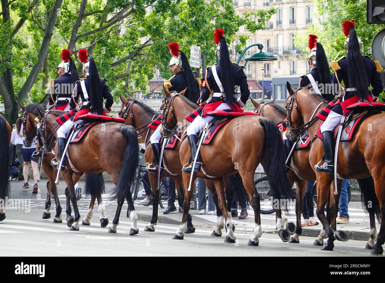 Paris, France. Mounted Garde Républicaine, Republican Guard members ...