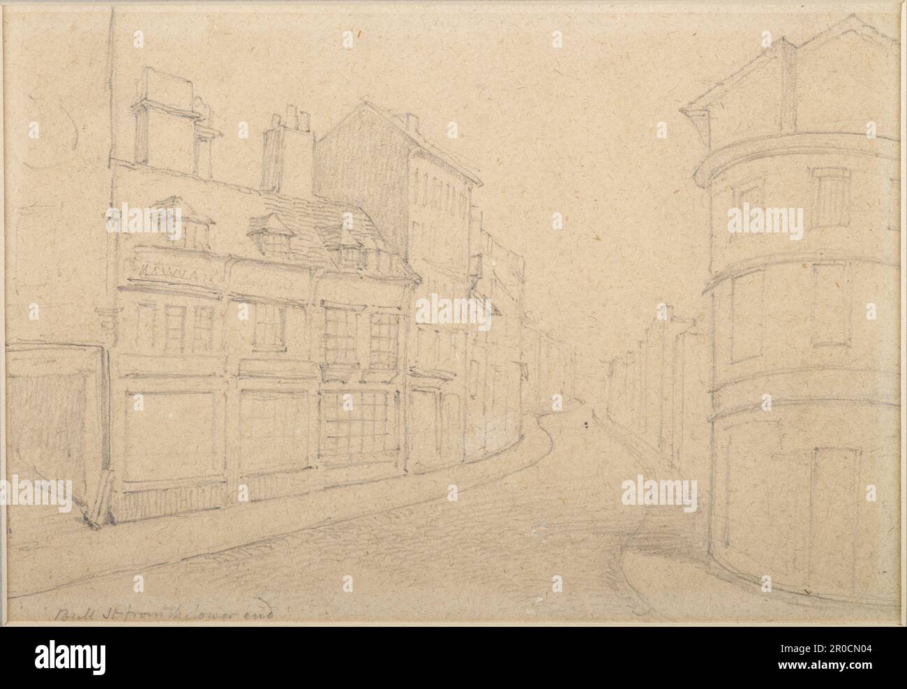 Topographical view of Birmingham.Pencil Drawing.. Bull Street from High ...