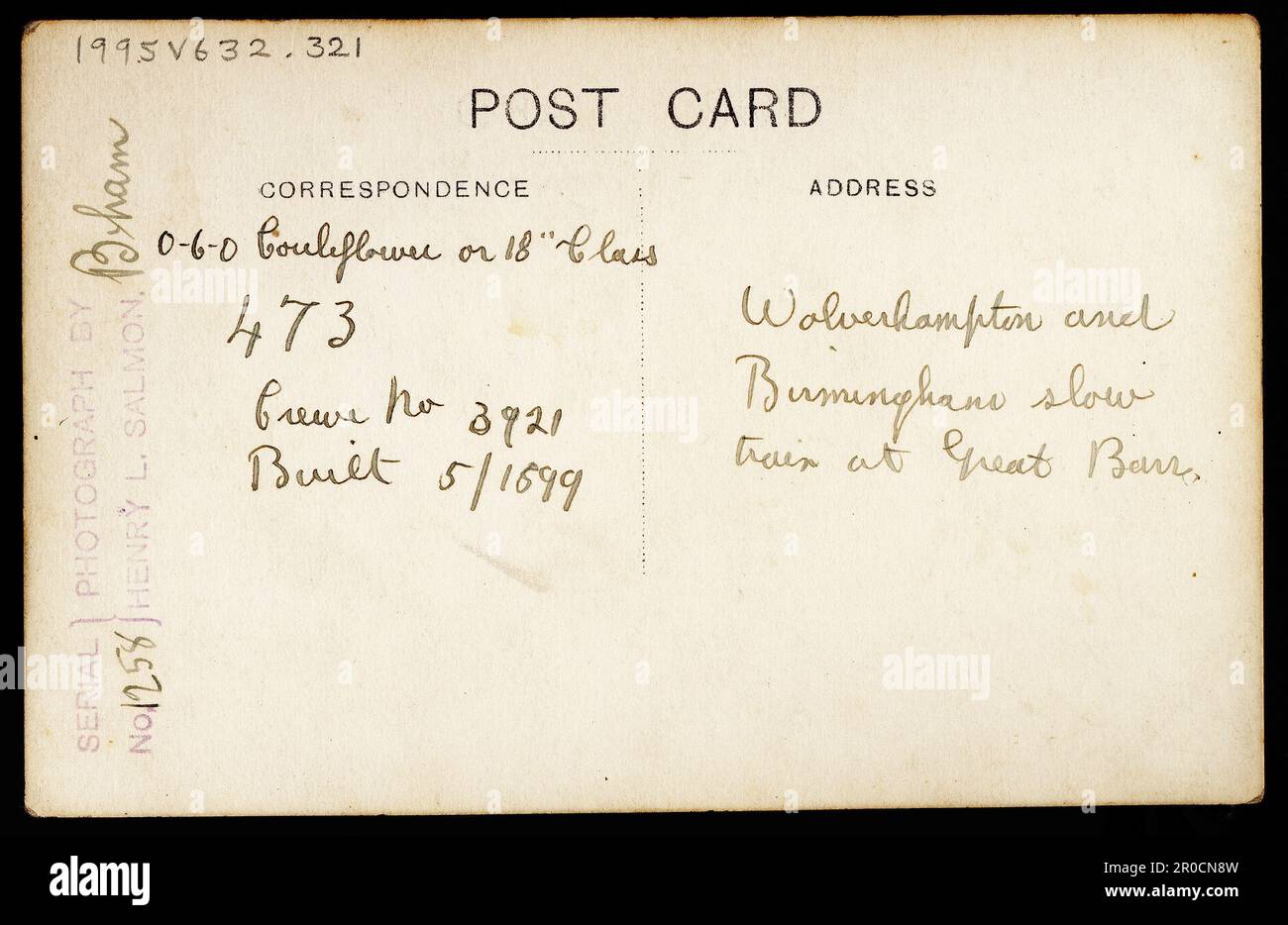 back view. Postcard - Wolverhampton and Birmingham Slow Train at Great ...