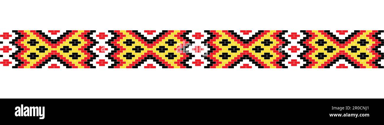 Ukrainian colorful embroidery vector pattern. Carpathian Lemky ornament ...
