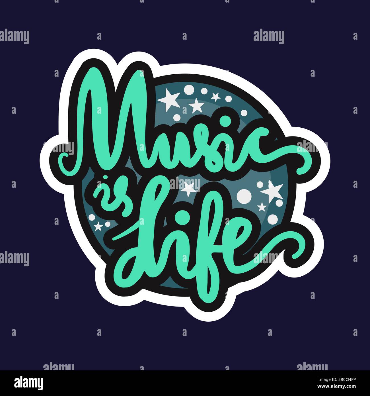 Vintage Musical Lettering for Banner and Badge. Sticker, Poster ...
