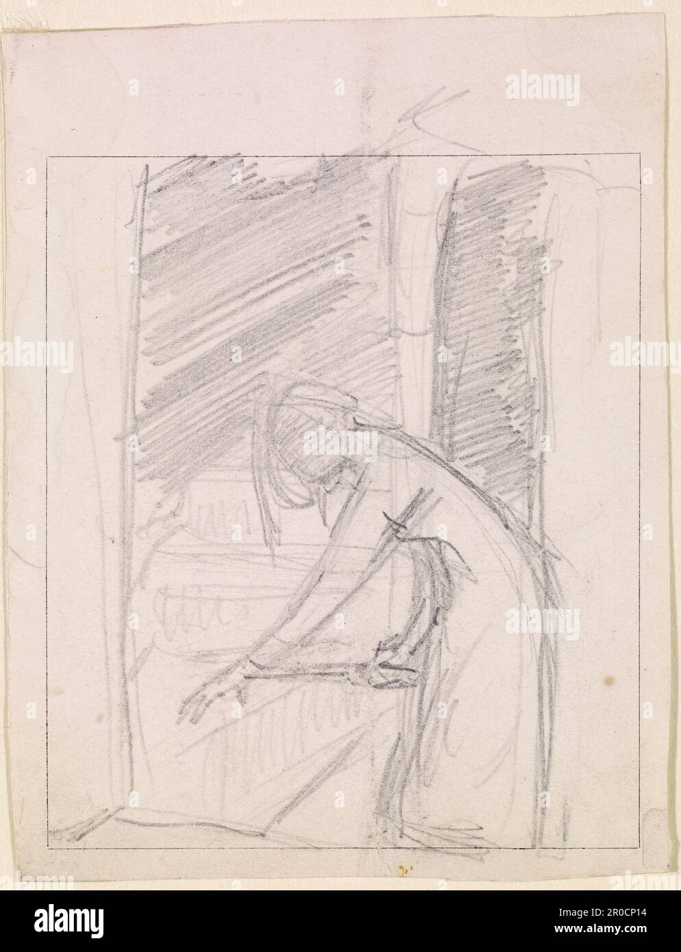 Tennyson's St Agnes Eve - Sketch of St Agnes stooping to climb the ...