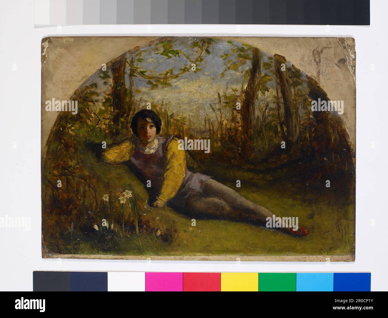 The Young Poet - Oil Study, 1849. By Arthur Hughes Stock Photo - Alamy