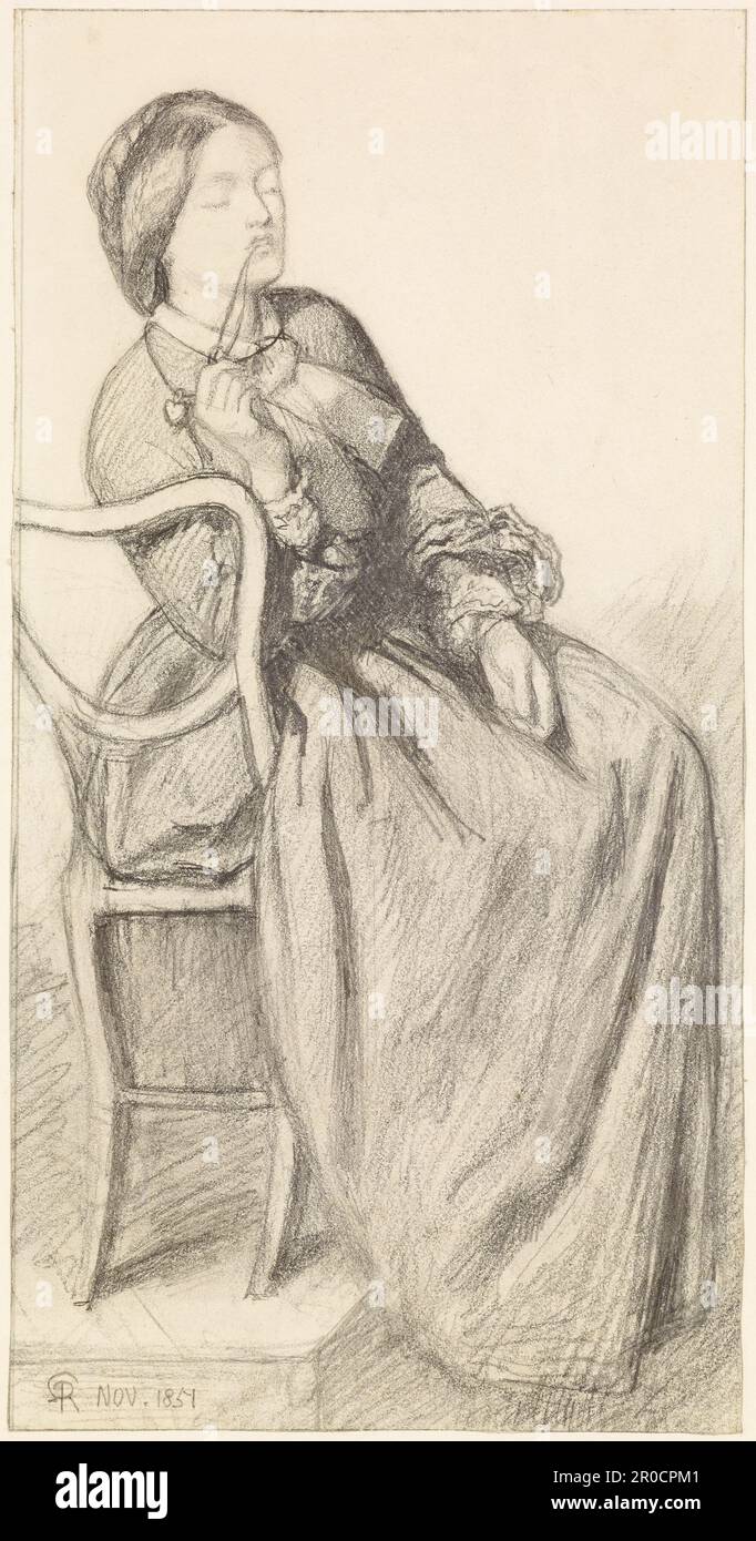 The Return of Tibullus to Delia - Study for Delia, 1853. Artist: Dante ...