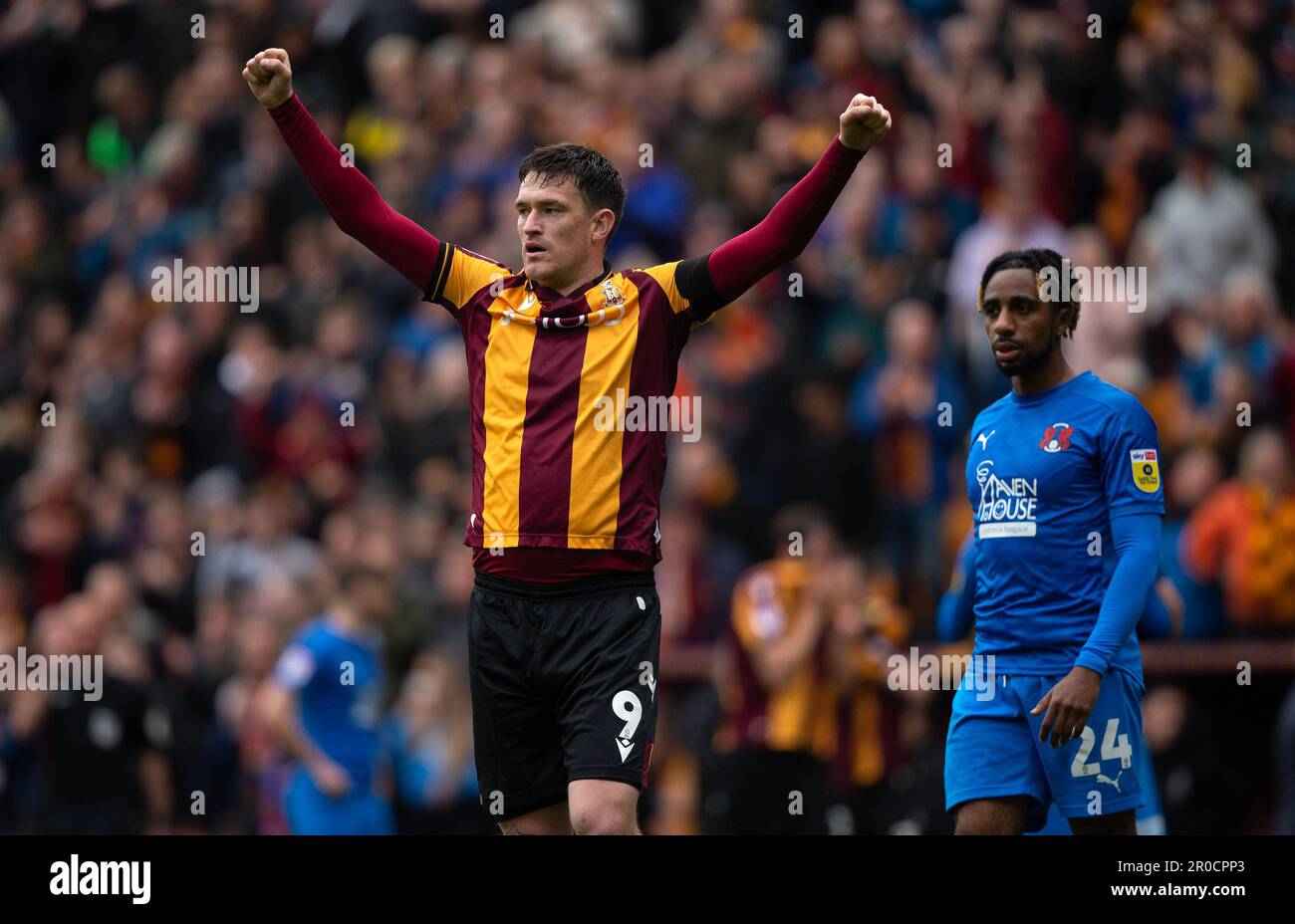 Bradford City’s Andy Cook celebrates at final whistle following the Sky ...
