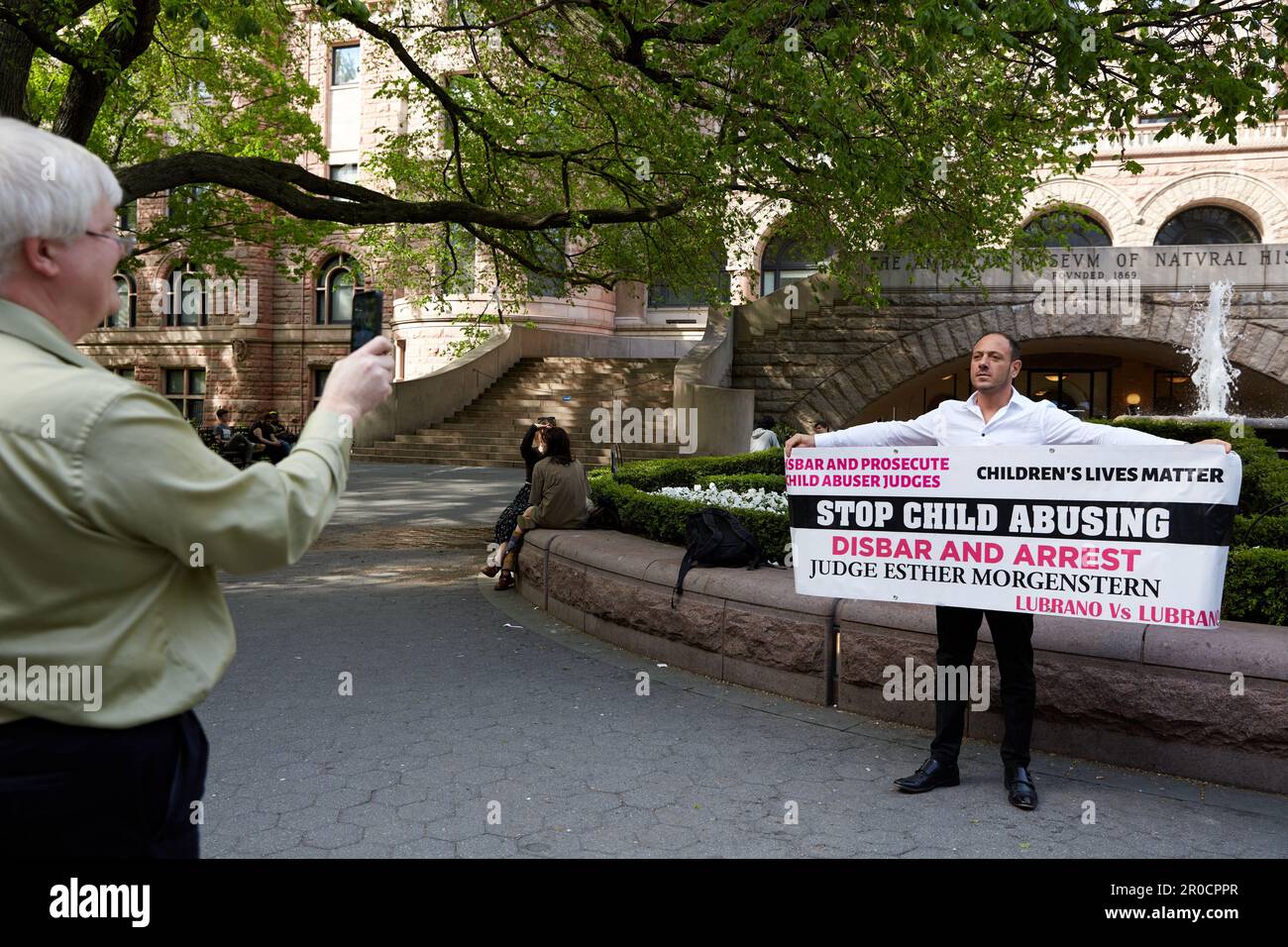 New York, New York, USA. 7th May, 2023. Parent Giuseppe Lubrano (r) is ...