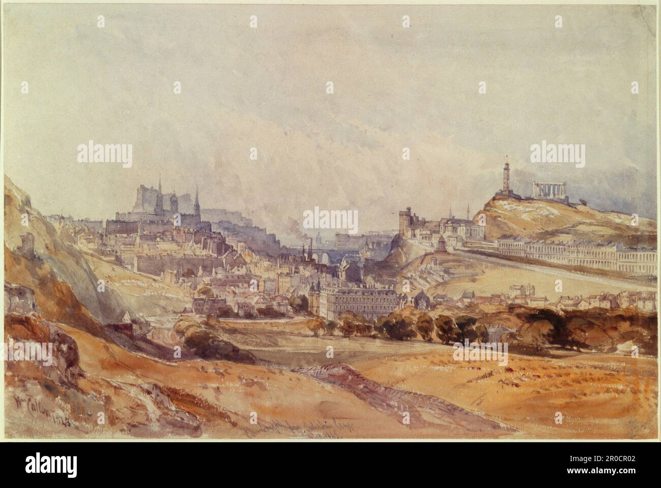Edinburgh From Salisbury Crags, 1843. Artist: William Callow Stock ...