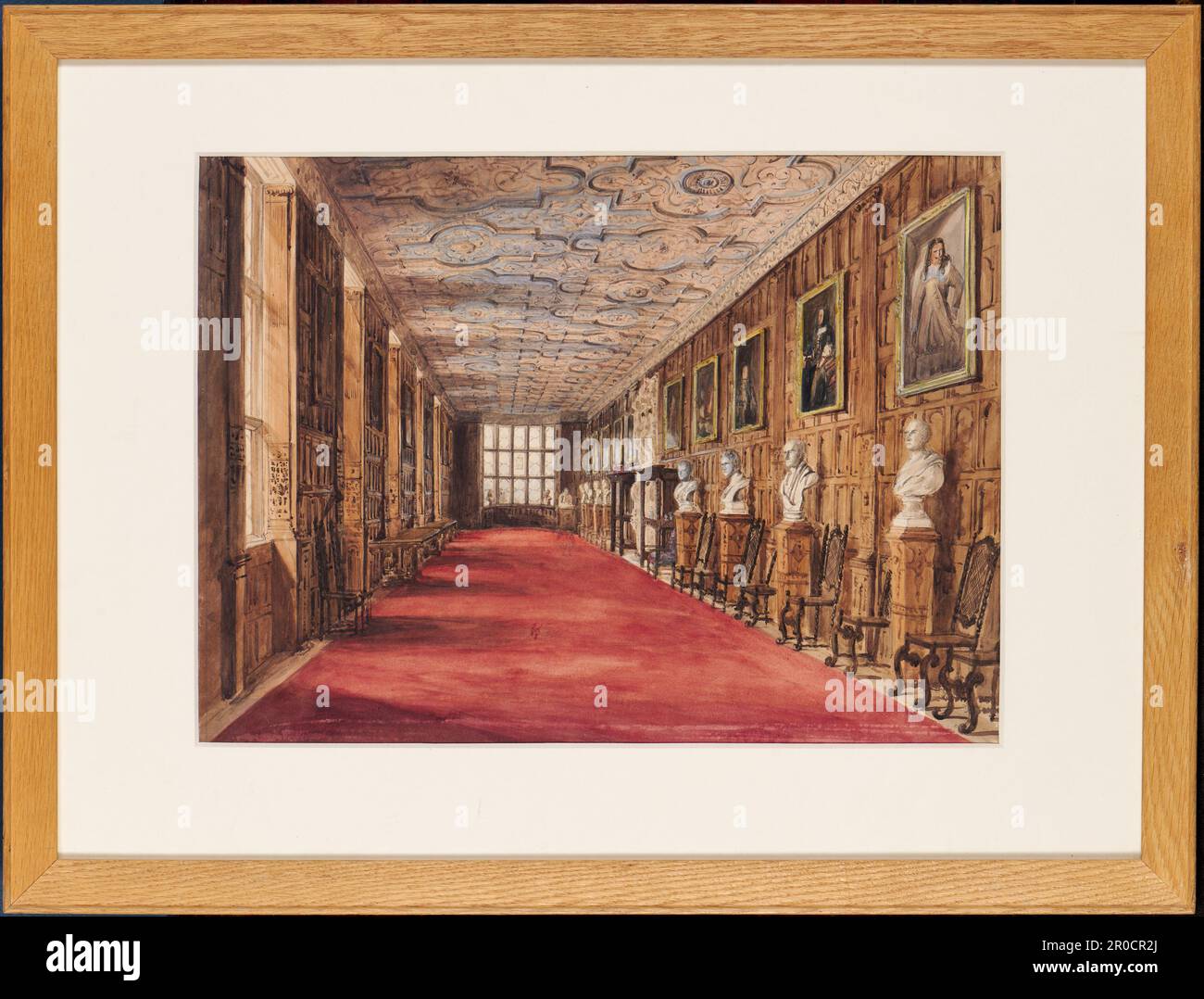 Aston Hall The Long Gallery,1847. Katherine Muirhead Stock Photo - Alamy