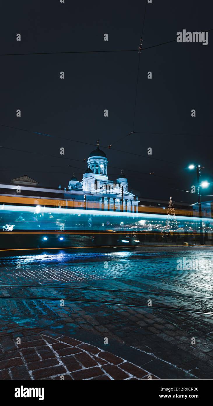 Train front railway night hi-res stock photography and images - Alamy