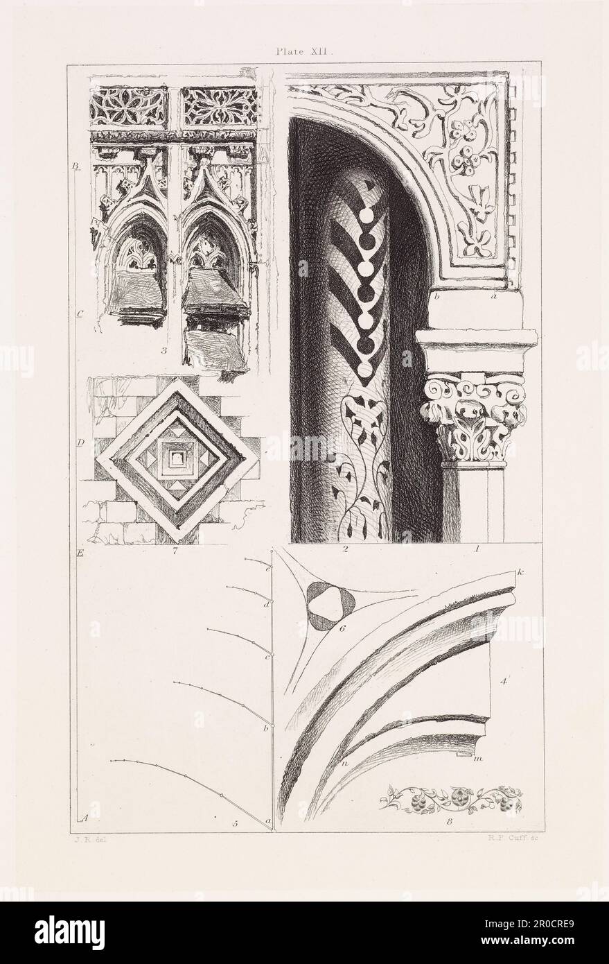 Plate XII (Plate 12). The Seven Lamps of Architecture - Ornaments from ...