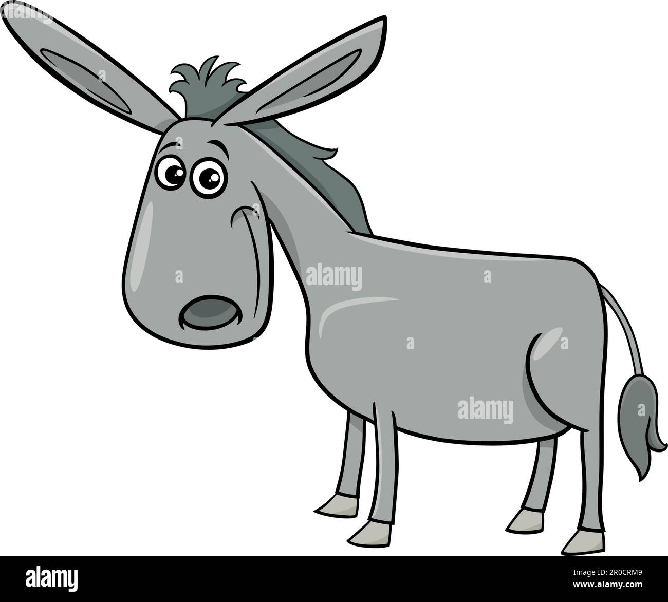 Cartoon illustration of funny donkey farm animal character Stock Vector ...