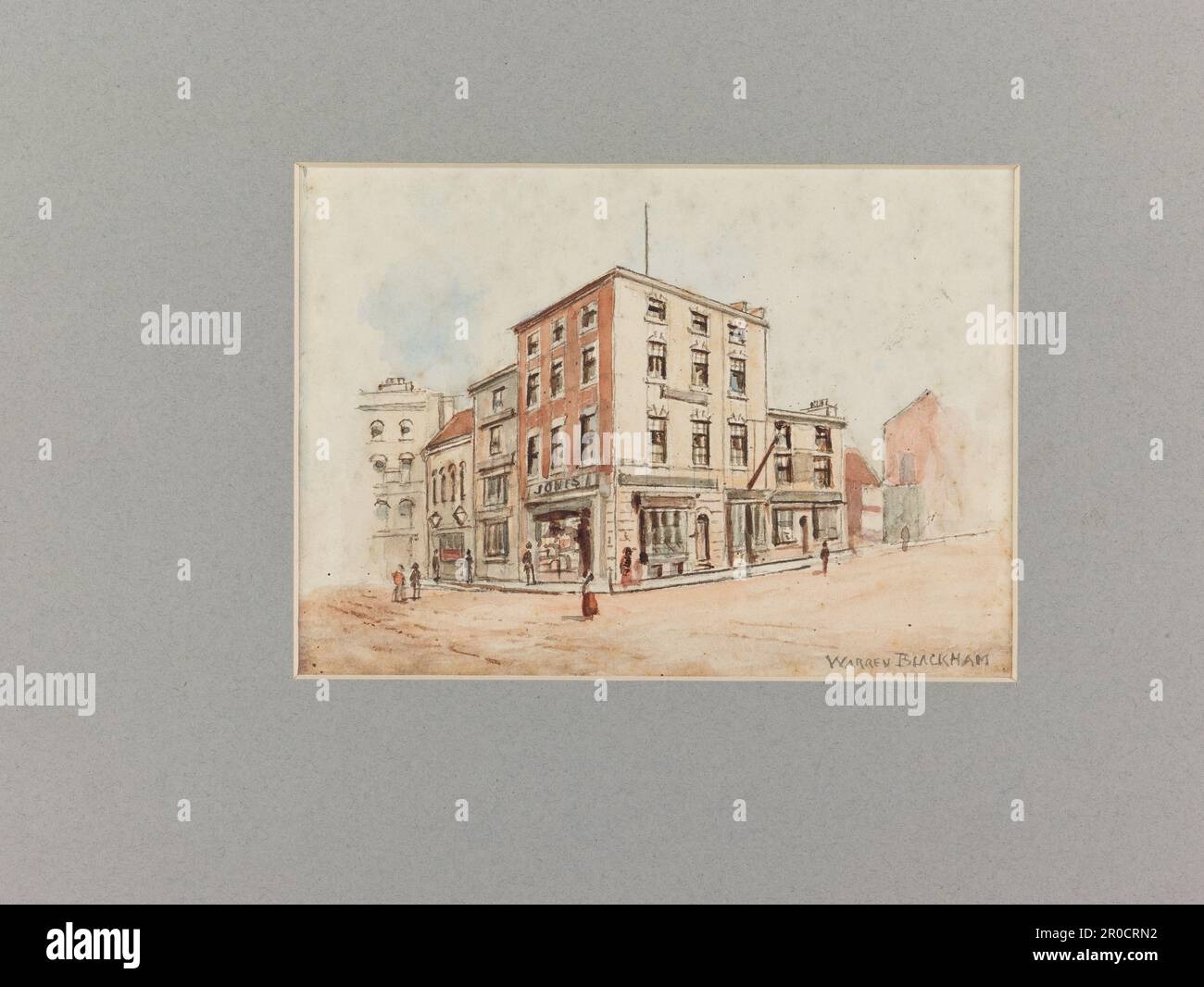 Topographical view of Birmingham.Watercolour.. Jones's Trunk Shop ...