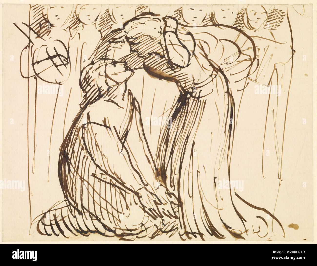 The Meeting of Dante and Beatrice in Purgatory - Figure Sketch, 1852 ...