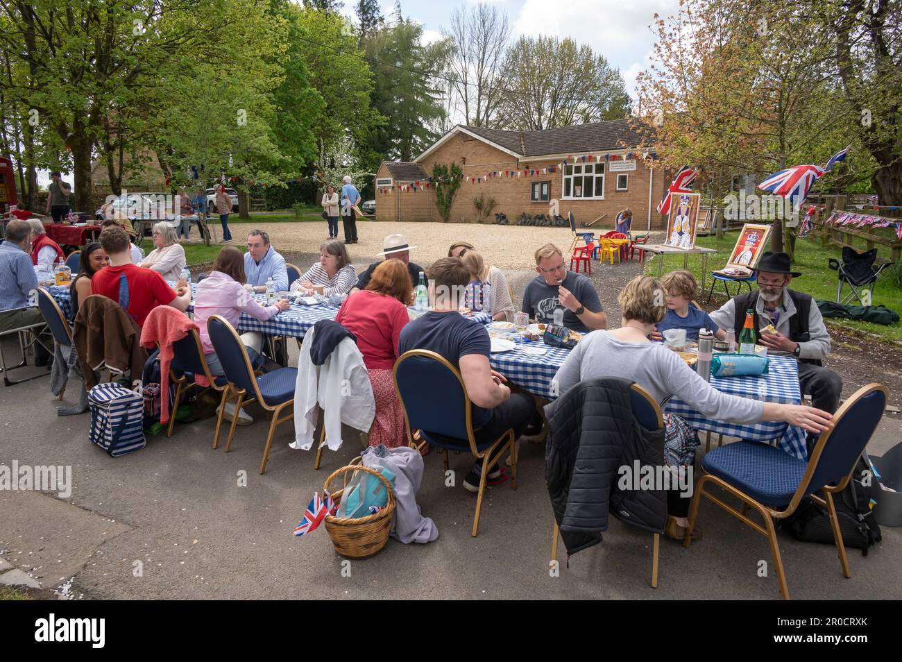 Village party for Coronation of King Charles Stock Photo - Alamy