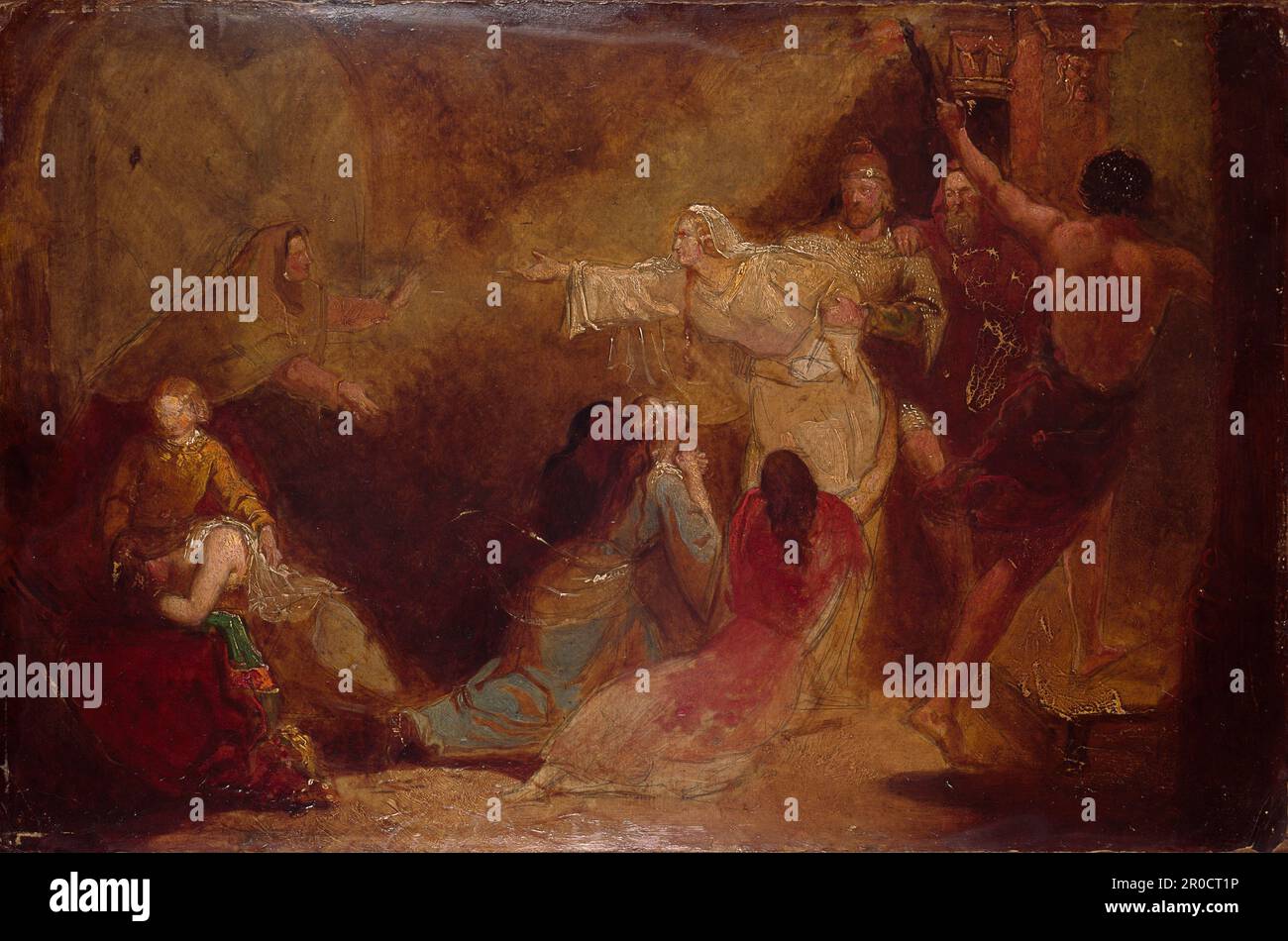 Elgiva seized by order of Archbishop Odo, 1847. By John Everett Millais ...