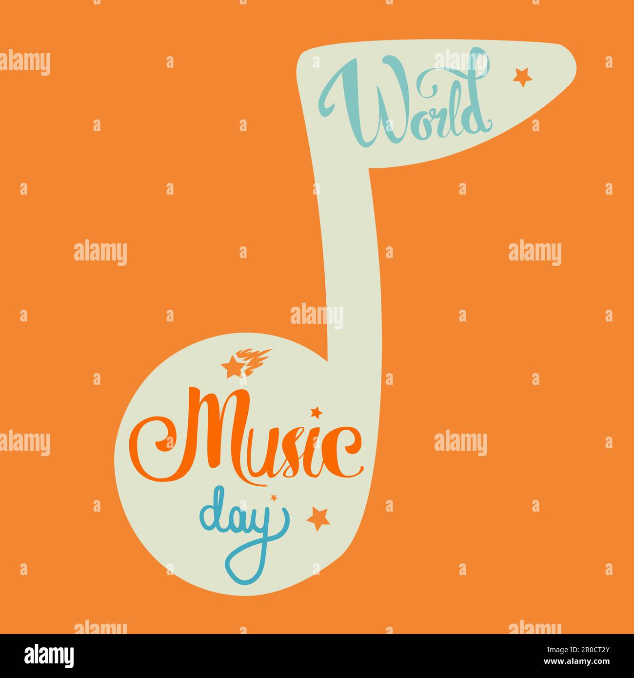 Vintage World Music Day Lettering for Banner and Badge. Sticker, Poster ...