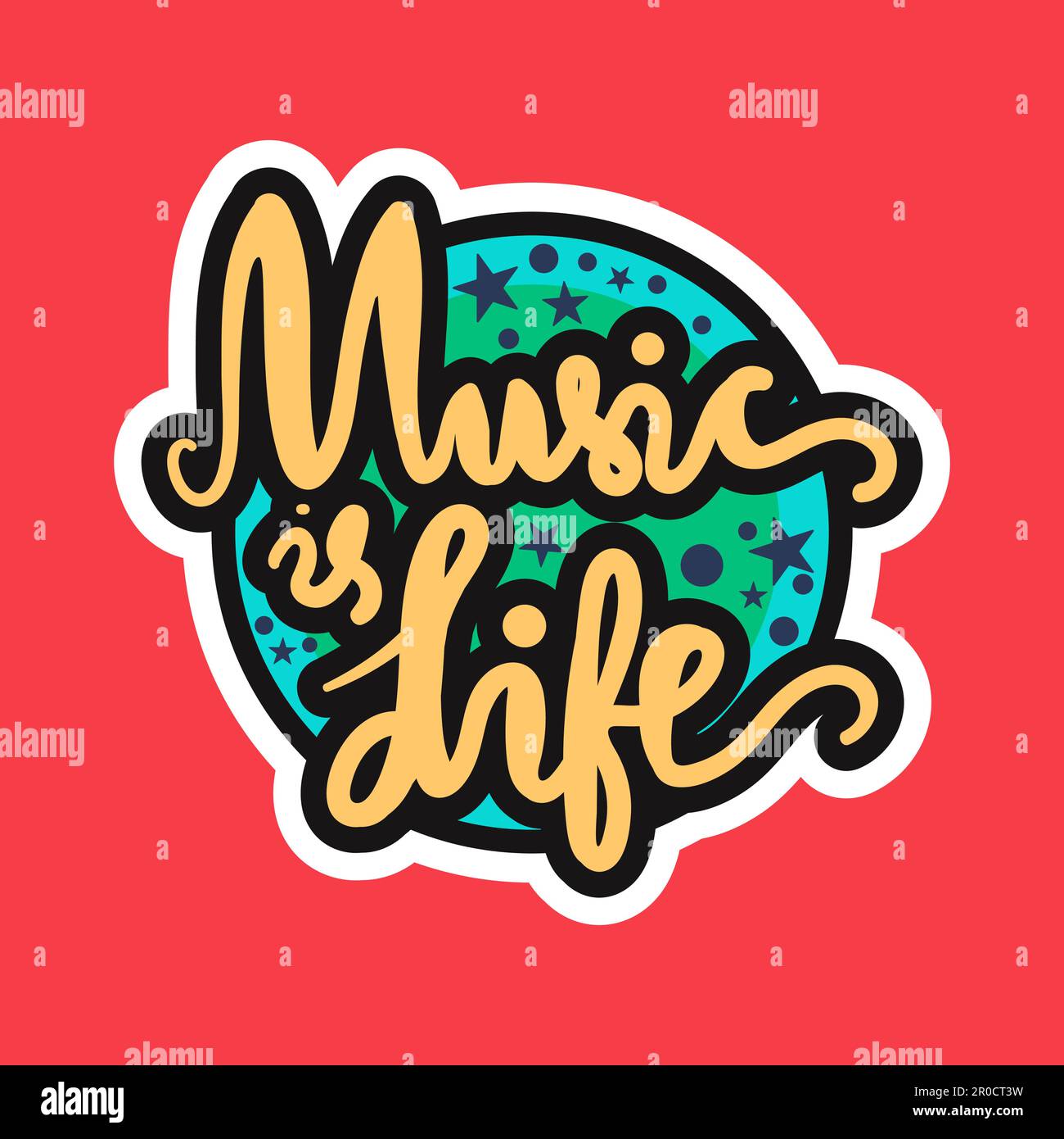 Vintage Musical Lettering for Banner and Badge. Sticker, Poster ...