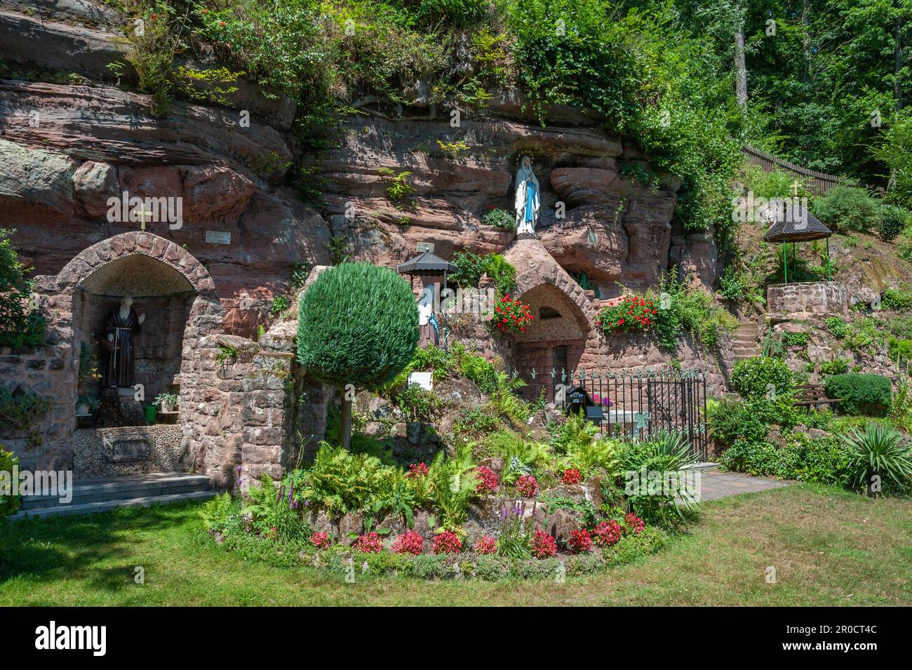Lourdes Grotto as a place of Marian worship, Eppenbrunn, Palatinate ...