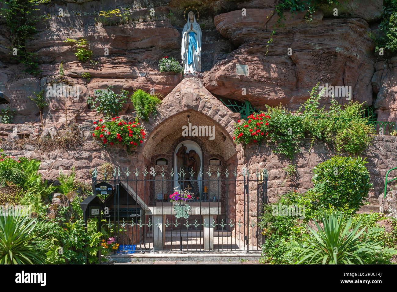 Lourdes Grotto as a place of Marian worship, Eppenbrunn, Palatinate ...