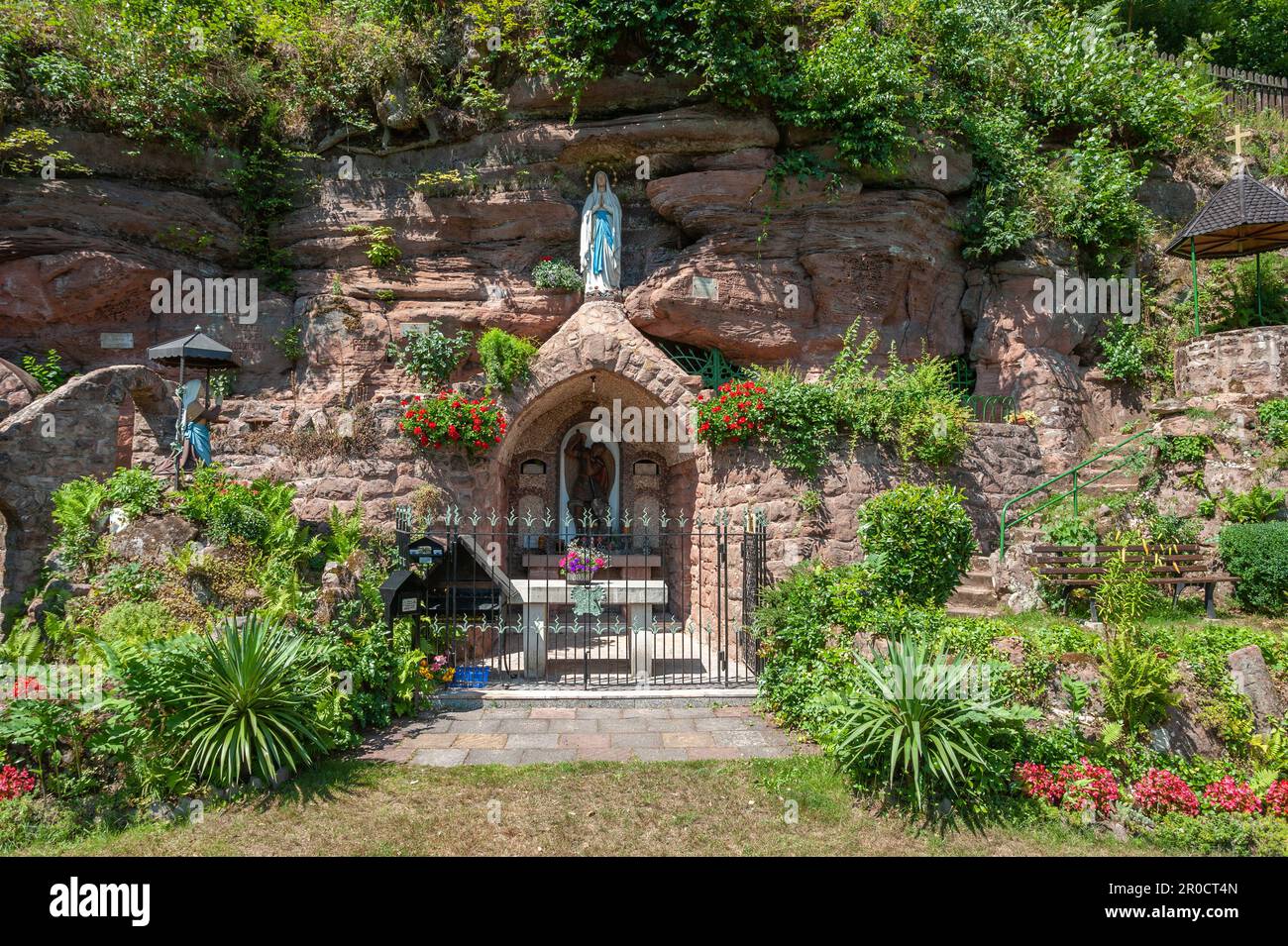 Lourdes Grotto as a place of Marian worship, Eppenbrunn, Palatinate ...