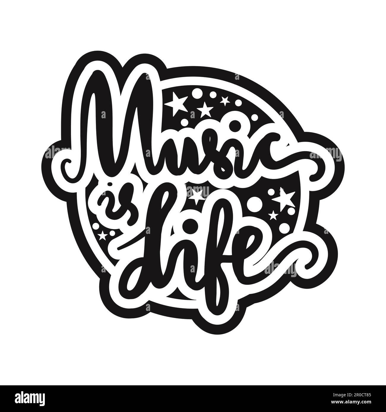 Vintage Musical Lettering for Banner and Badge. Sticker, Poster ...