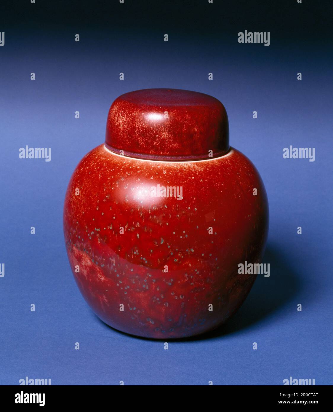 Caddy and Cover, 1925. In shape no. 362. High-fired, non-vitreous ...