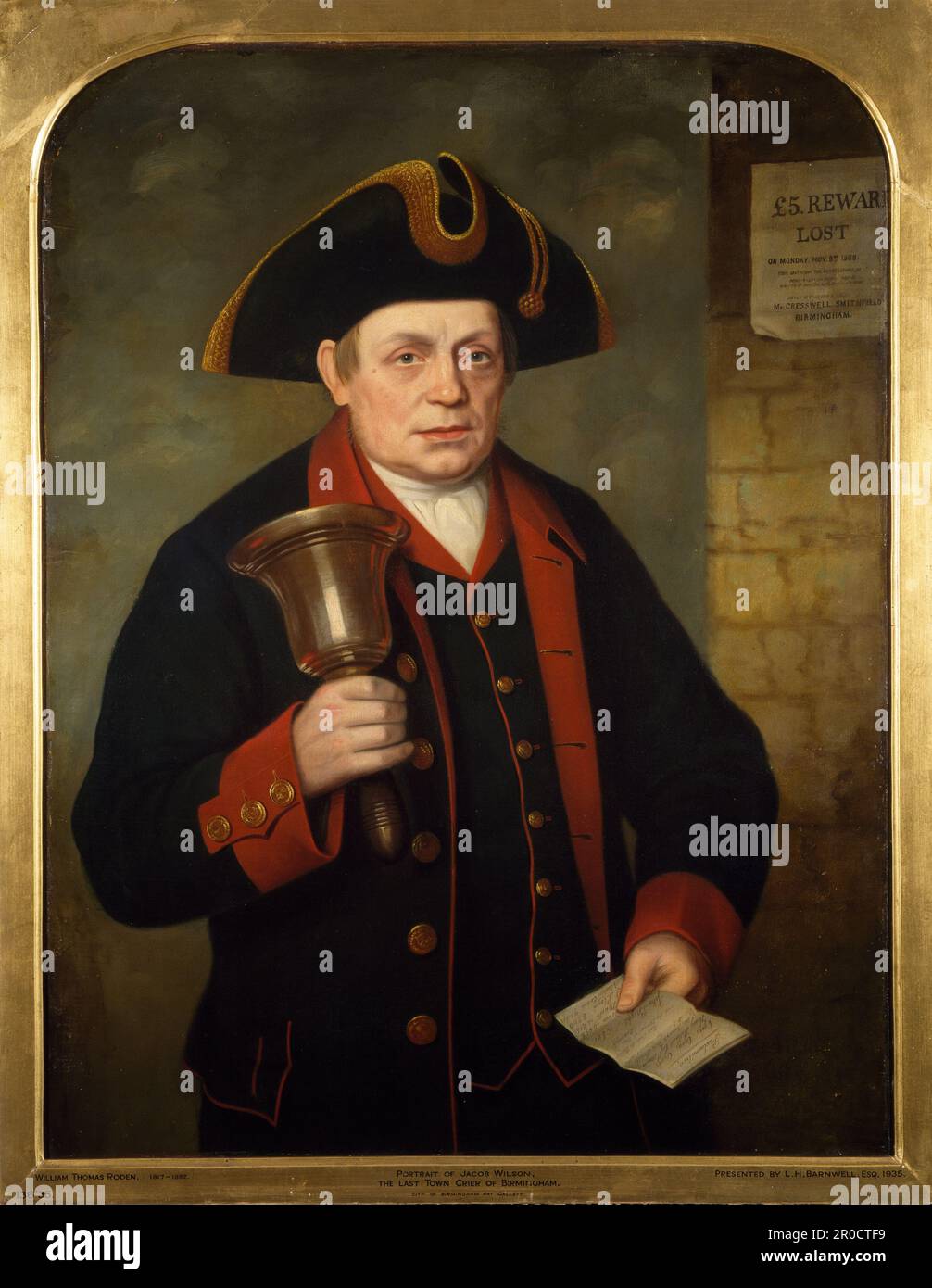 Portrait of Jacob Wilson (1799-1882) Last Birmingham Town Crier, 1868 ...