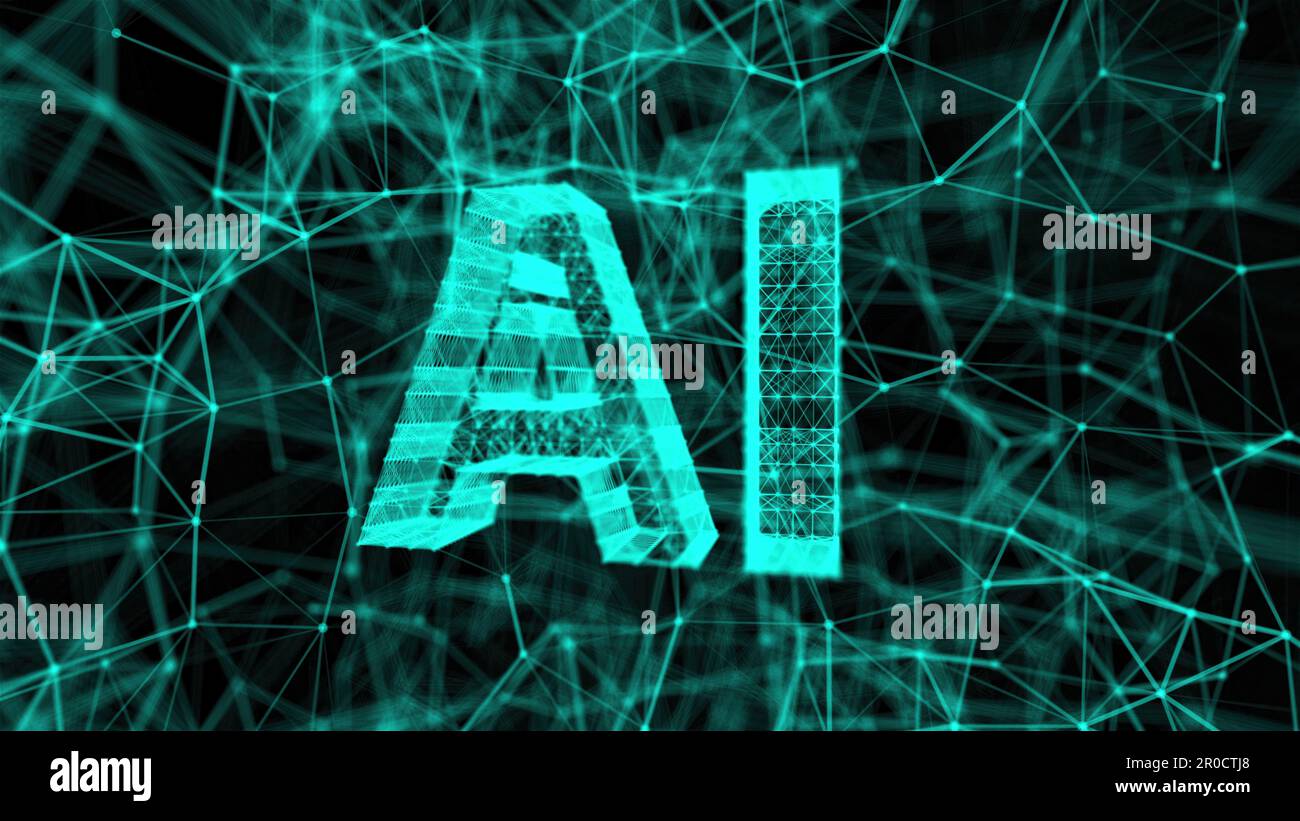 AI digital text. Computer generated 3d render Stock Photo - Alamy