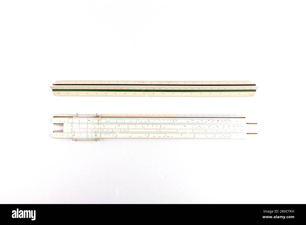 Vintage slide rule calculating and measuring instrument. Mechanical ...