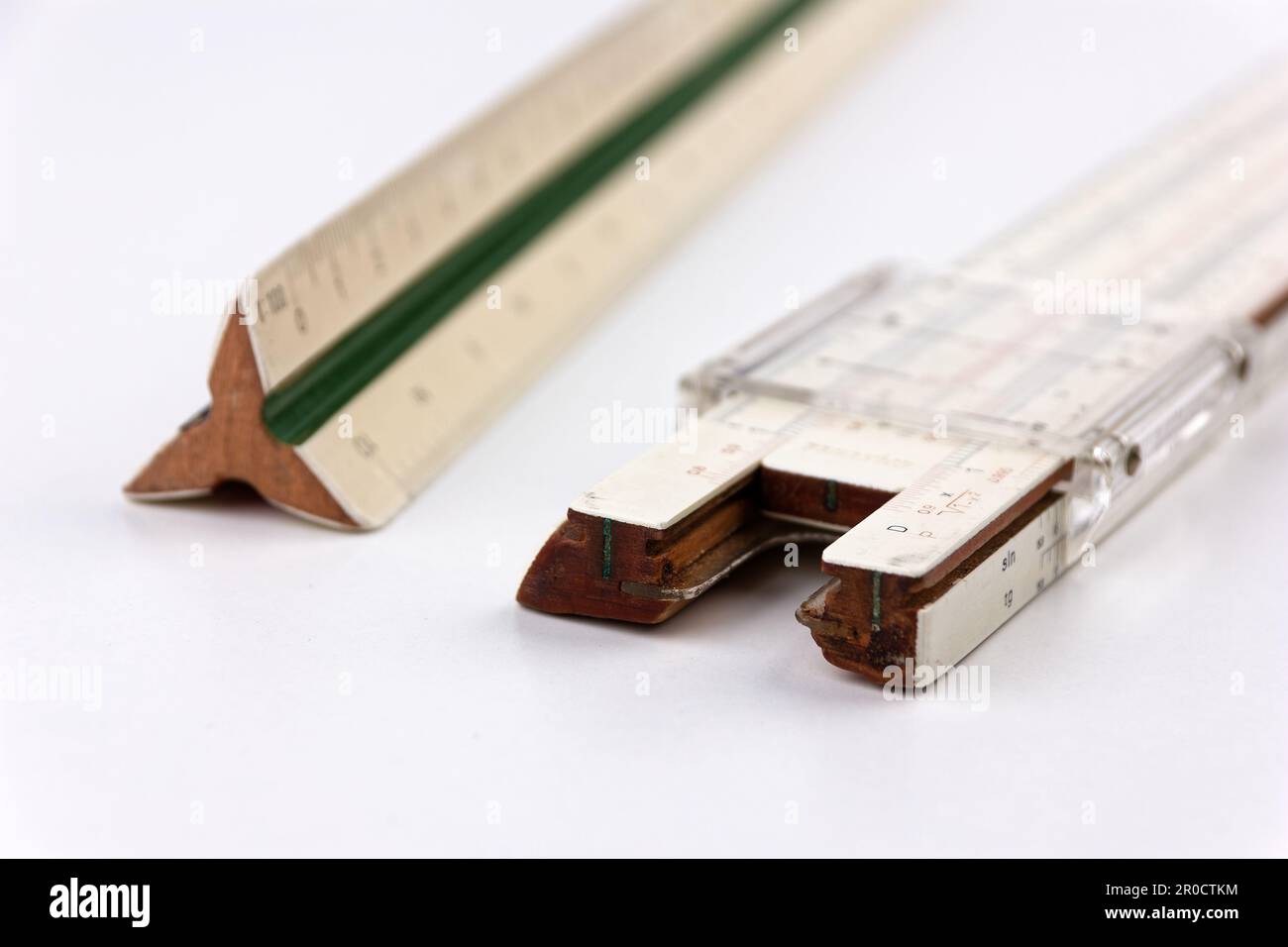 Vintage slide rule calculating and measuring instrument. Mechanical ...