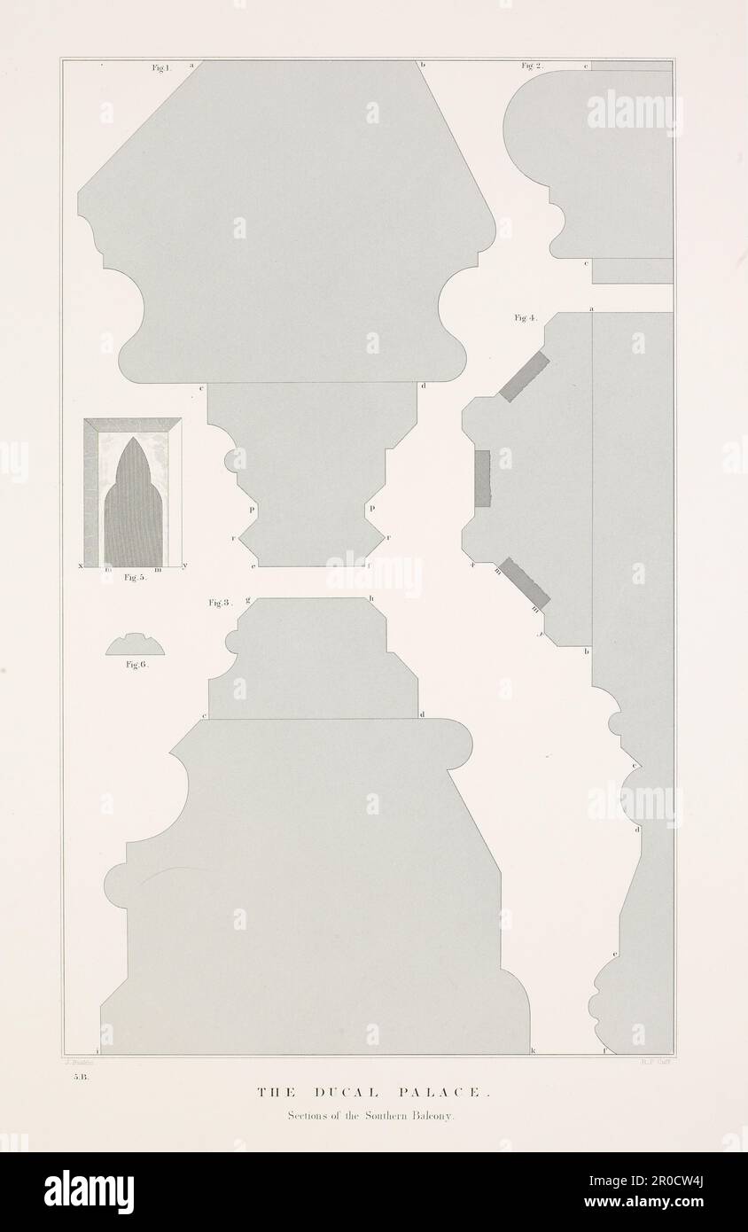 Examples of Architecture of Venice - The Ducal Palace, Sections of the ...