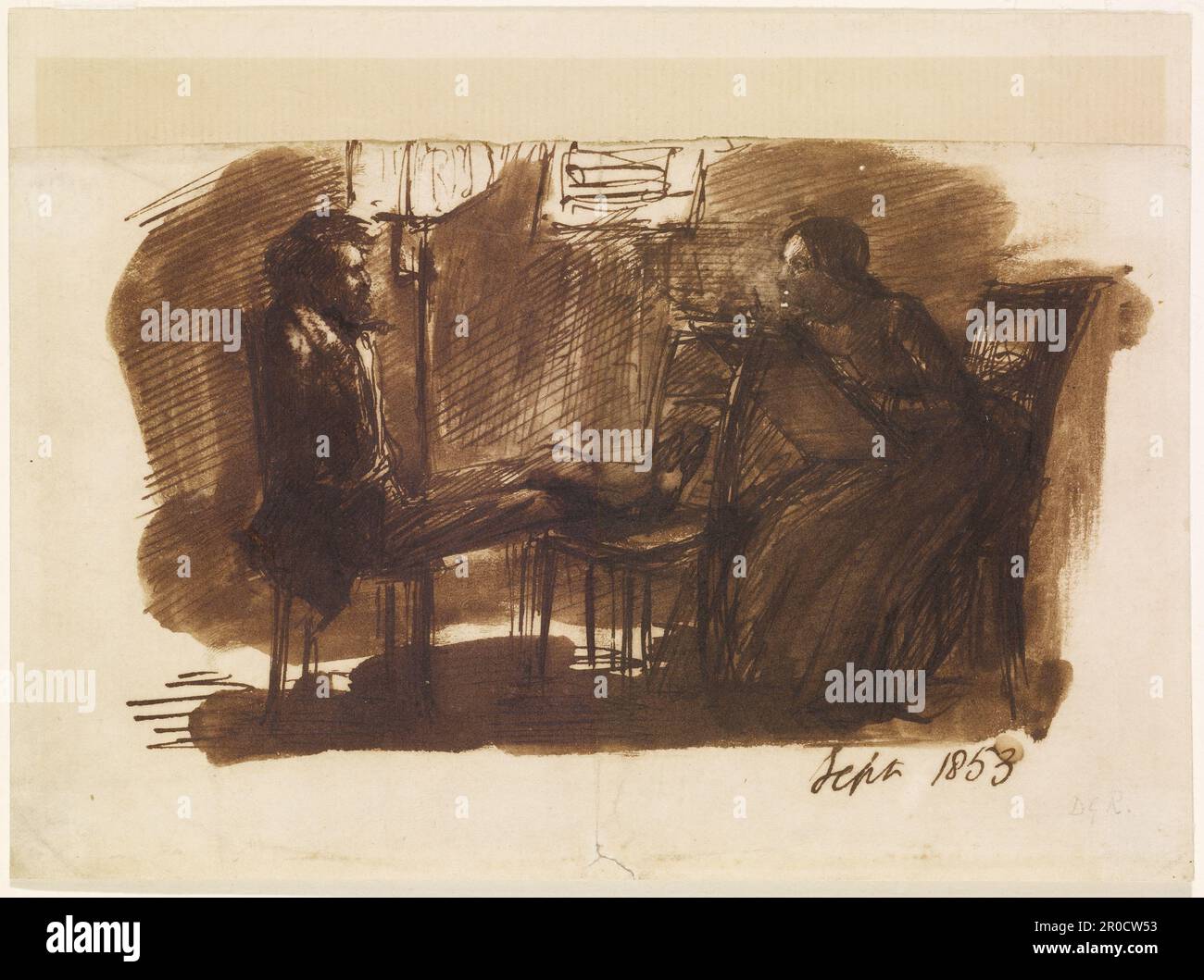 Elizabeth Siddal Drawing Rossetti, 1853. Dante Gabriel Rossetti ...