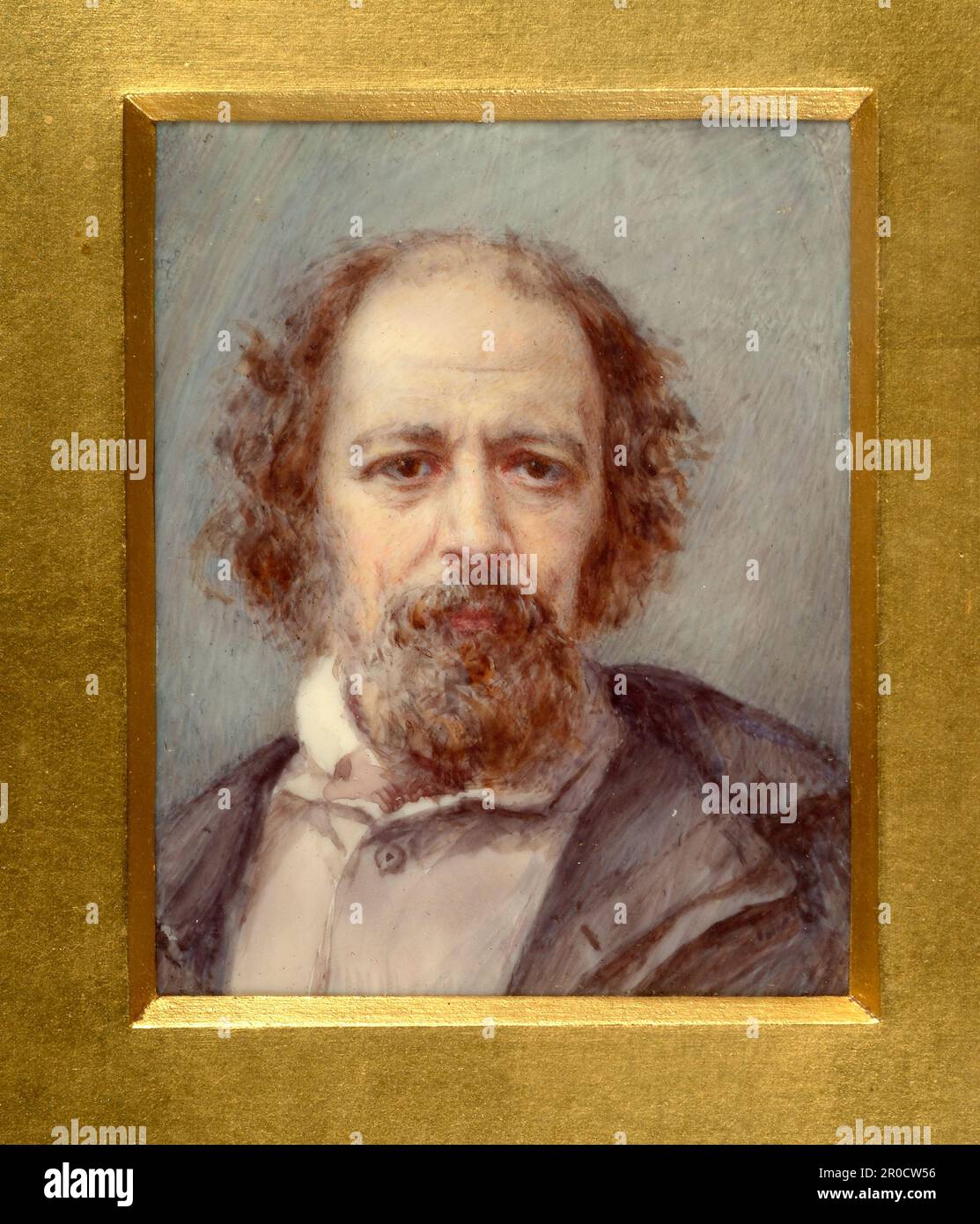 Miniature portrait of Alfred, Lord Tennyson. Ethal Webling Stock Photo ...