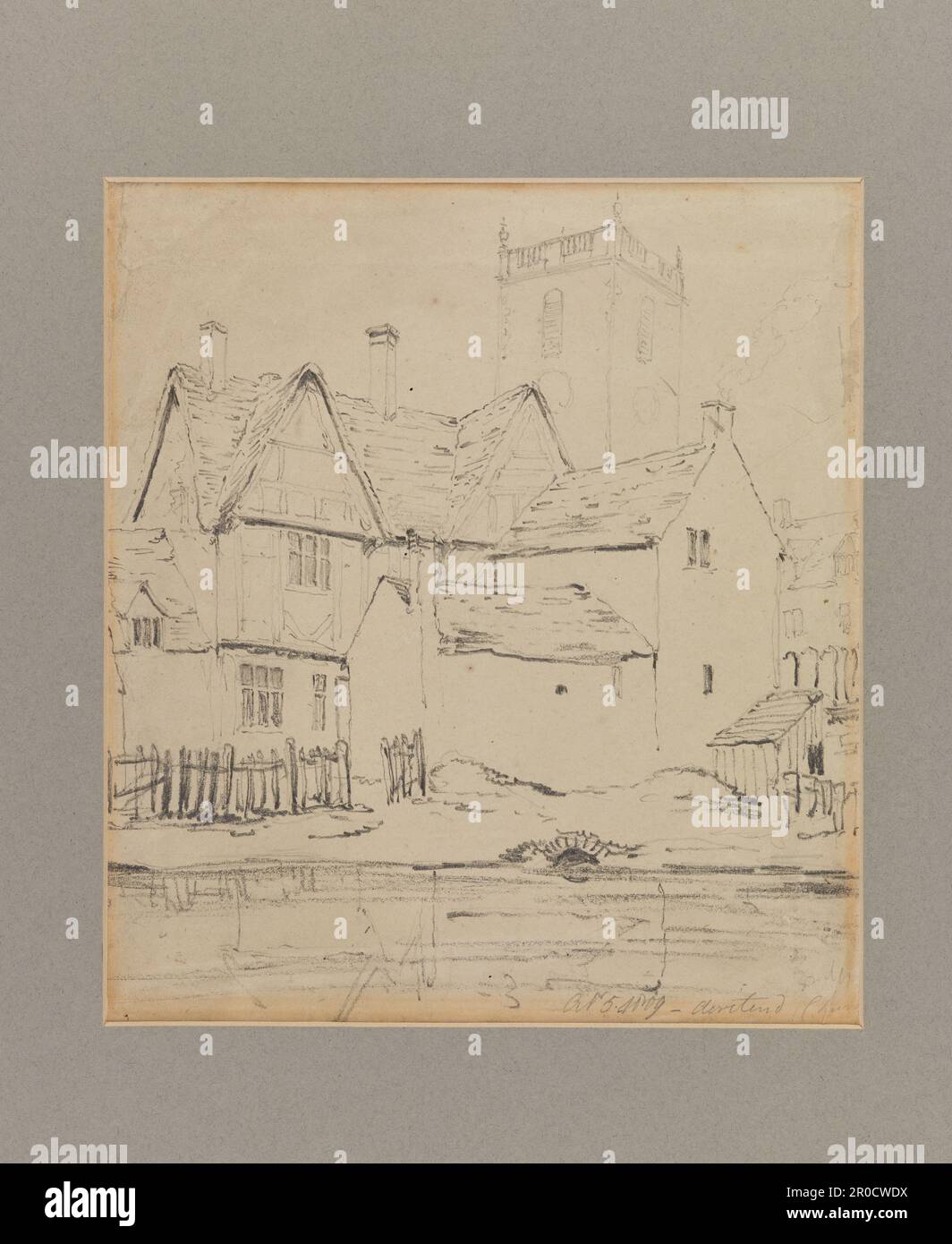 Topographical view of Birmingham.Pencil Drawing.. St John's from River ...