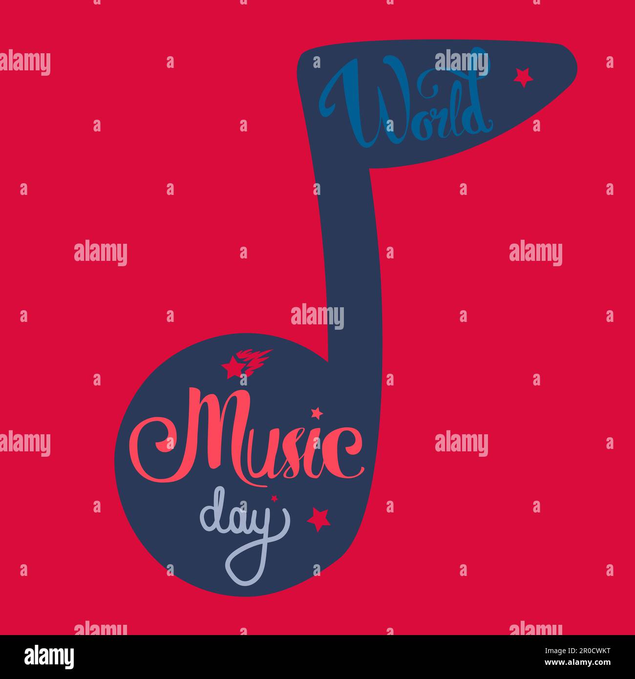 Vintage World Music Day Lettering for Banner and Badge. Sticker, Poster ...